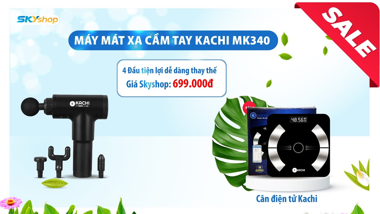 [SKYSHOP TV] - MÁY MÁT XA CẦM TAY KHÔNG DÂY KACHI MK340 - TẶNG 1 CÂN ĐIỆN TỬ KACHI MK315 - YouTube