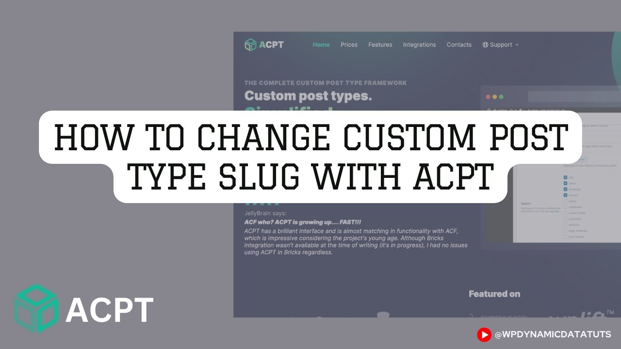 Effortlessly Change Your Custom Post Type Slugs with ACPT - YouTube