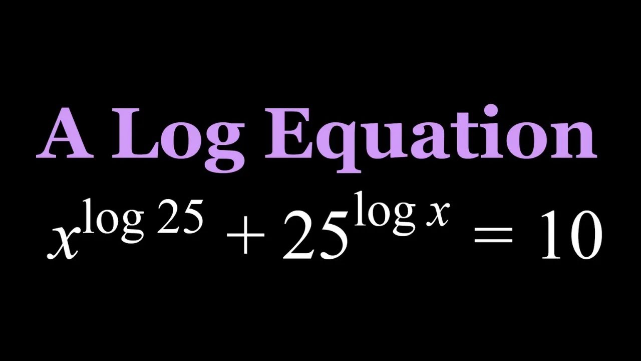 Solving A Quick and Easy Logarithmic Equation - YouTube
