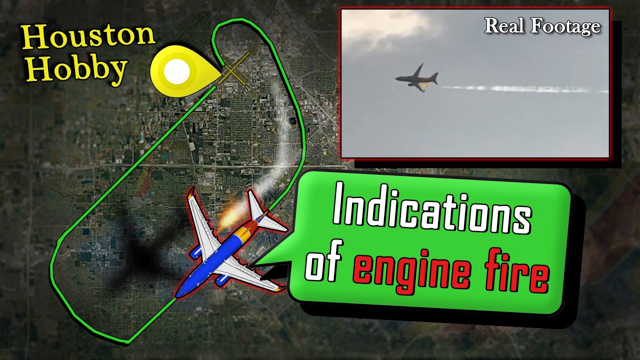 ENGINE ON FIRE after takeoff | Southwest Emergency return to Houston ...