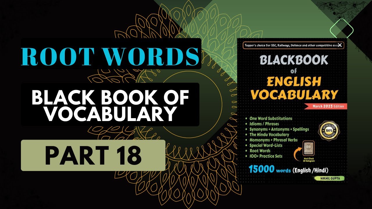 Root words Part 18 | Black Book of Vocabulary | SSC CGL | Current ...