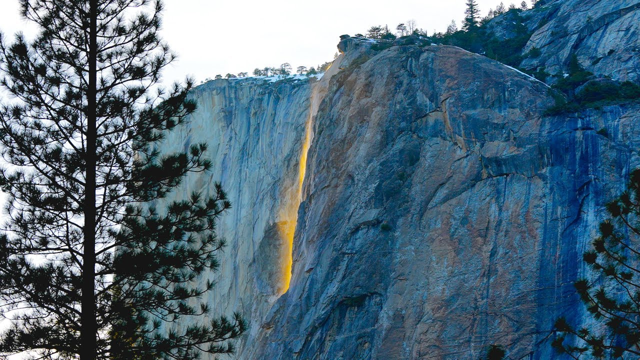 Yosemite Firefall || California, USA【4K Walking Tour Nature Ambience ...