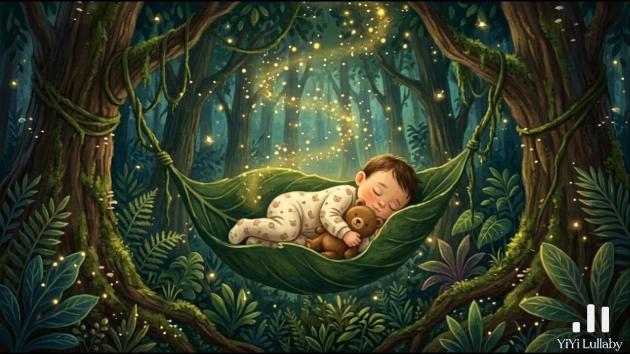 Deep Sleep Lullaby for Babies 🌙 Enchanted Leaf Hammock & Forest ...