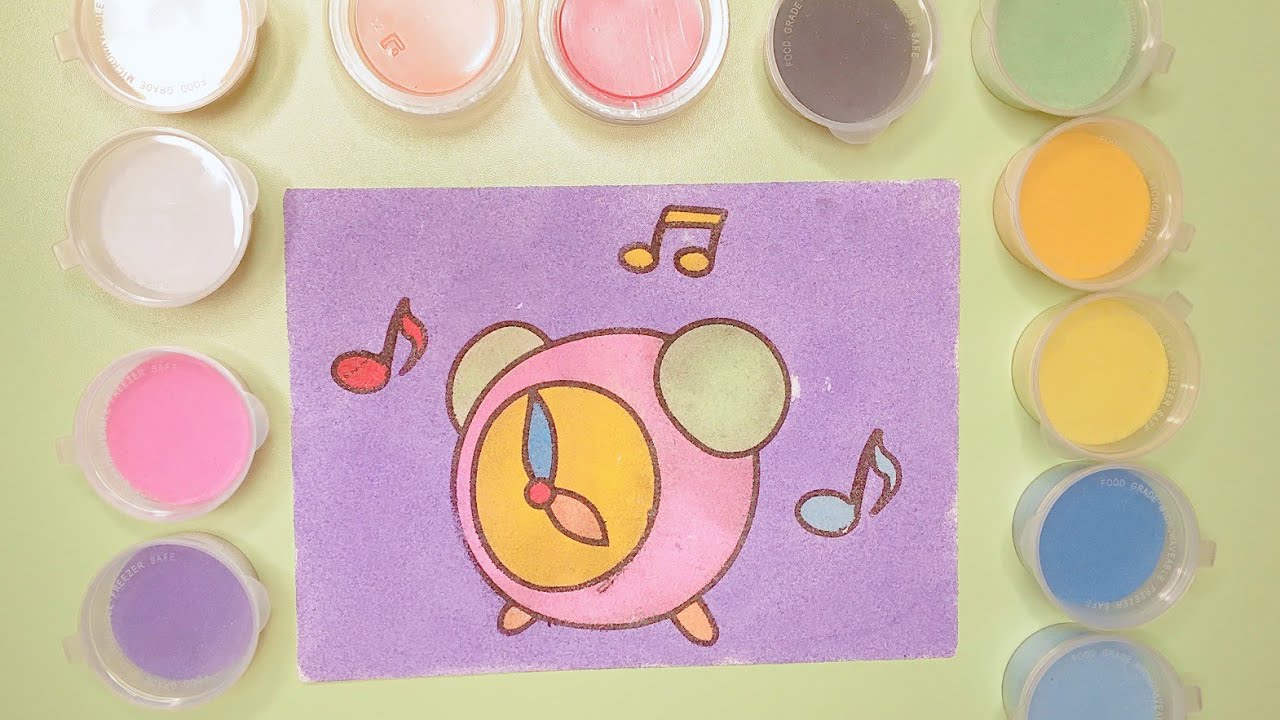 Coloring An Alarm Clock | Sand Painting | Kimora - YouTube