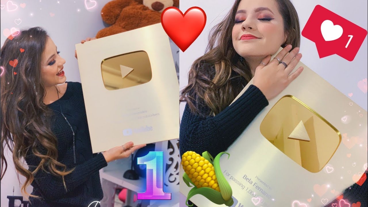 Bela Fernandes Recebe A Placa De 1 Milhão De Inscritos🌽 Youtube