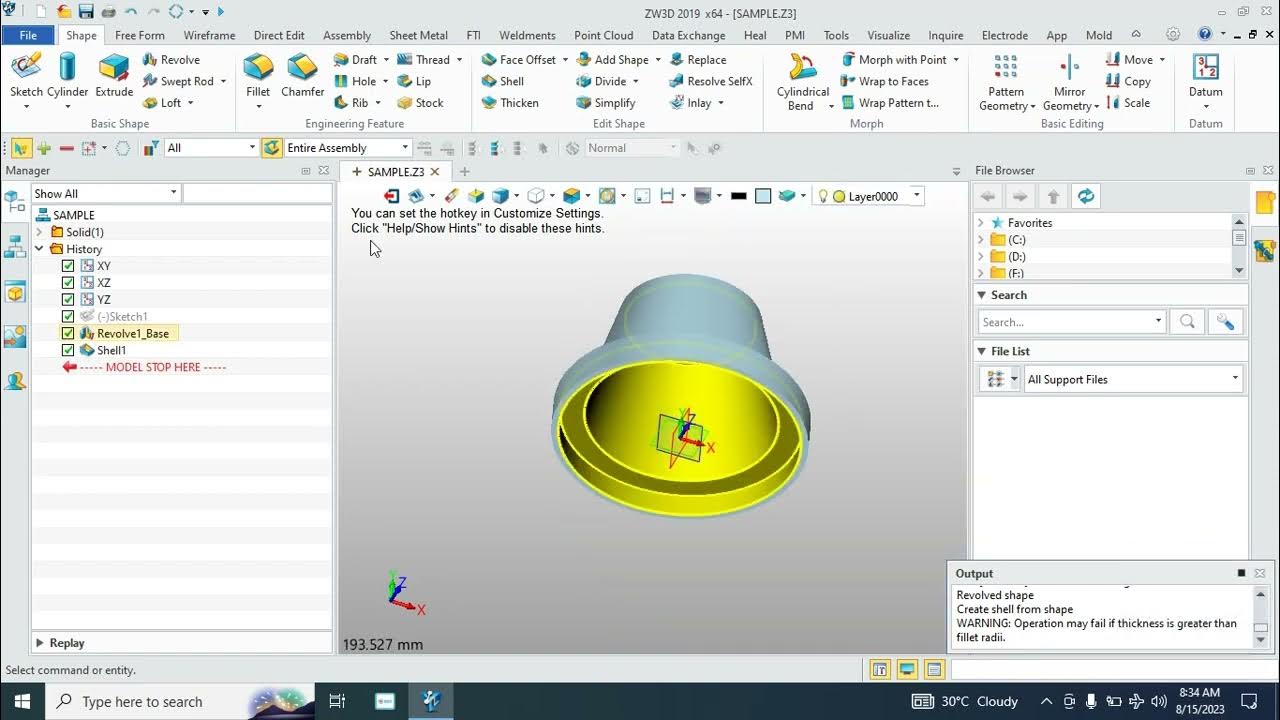 mold design with parting line zw3d cad cam Tamil - YouTube