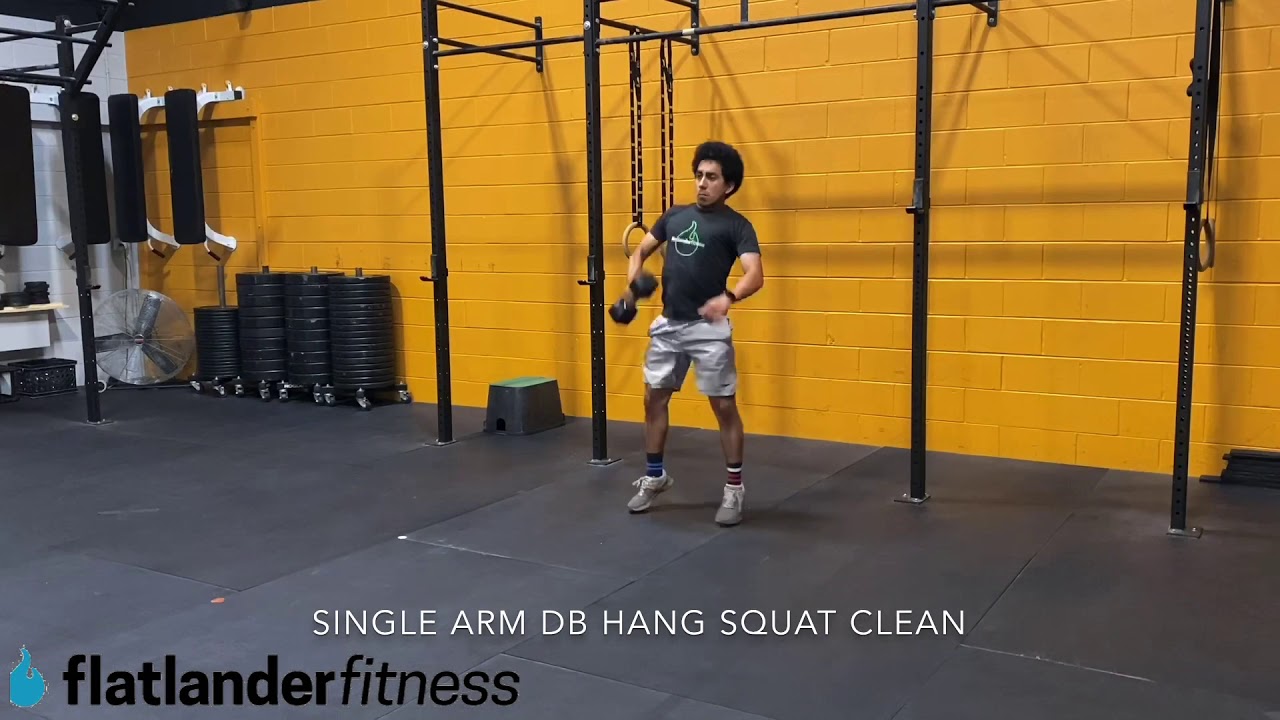 Single Arm - DB Hang Squat Clean Demo - YouTube