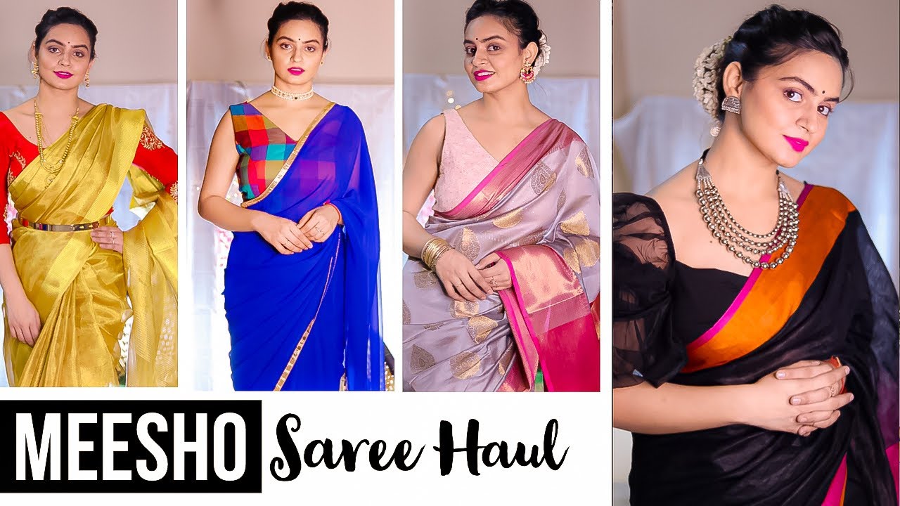 MEESHO SAREE HAUL😍 | Festive Saree Looks Under 990 - YouTube