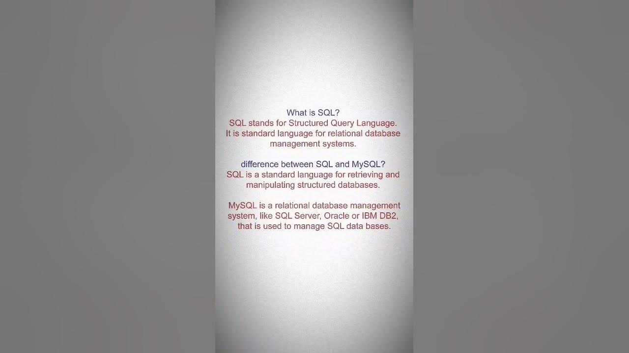 Sqlinterviewquestions Sql Interview Mysql Youtube