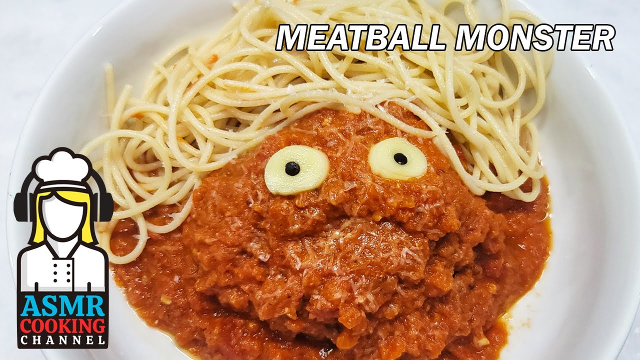 ASMR Cooking | Halloween Meatball Monsters | No Talking, No Music - YouTube