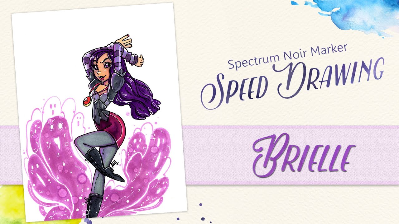 Spectrum Noir Marker Speed Drawing music only - YouTube