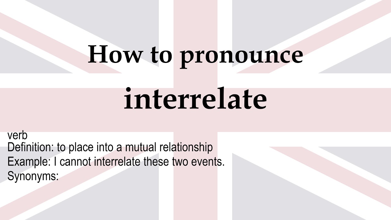 How to pronounce 'interrelate' + meaning - YouTube