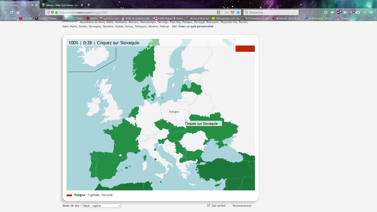 Seterra Speedrun 50s Europe : Countries - YouTube