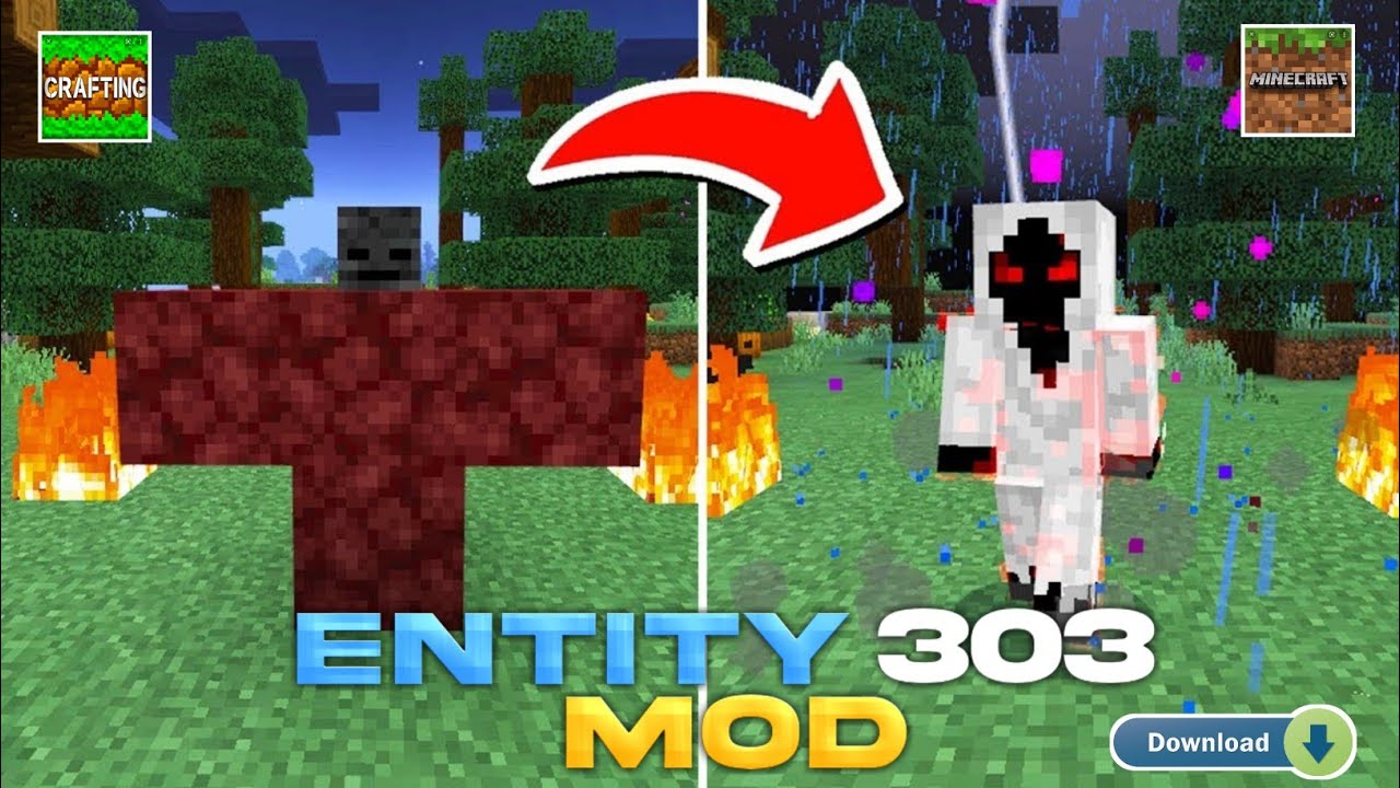 Entity 303 mod for minecraft pe and crafting and building | 100% ...