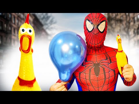 SPIDER MAN Popping Balloons Water Balloon Rocket Balloon Colour Balloon ...