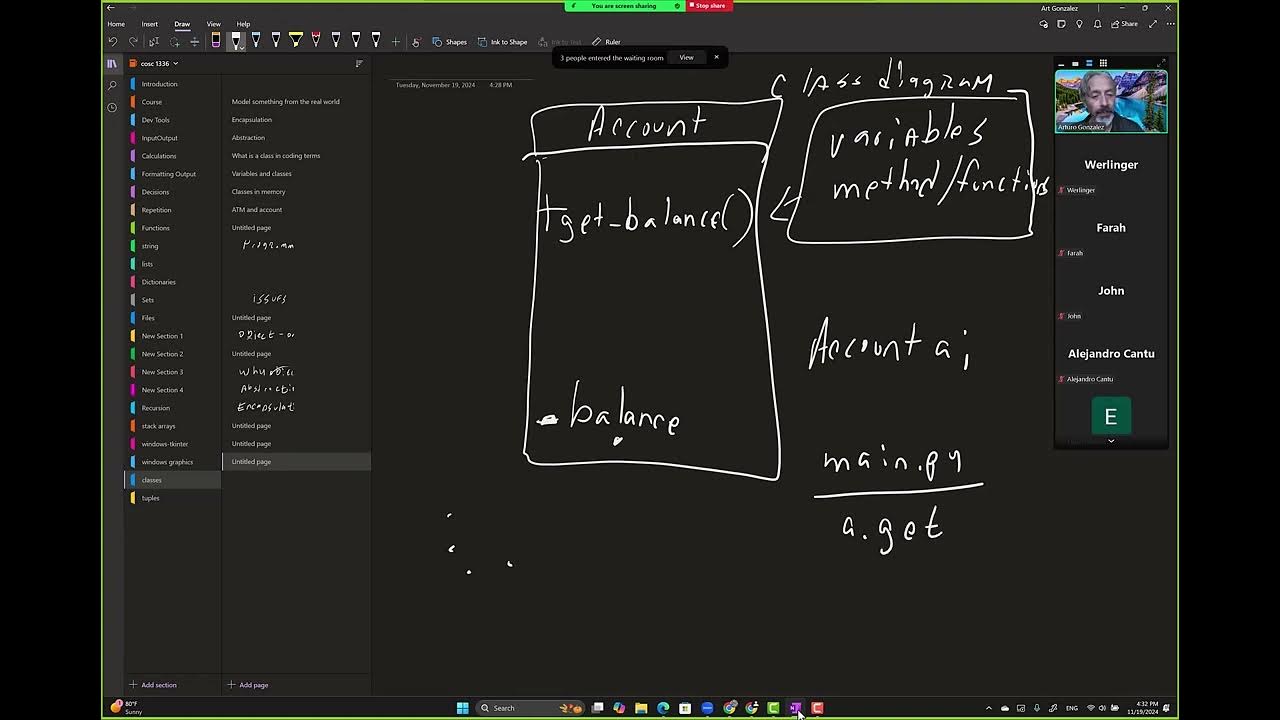 111924 COSC 1336 Python object-oriented classes review - YouTube