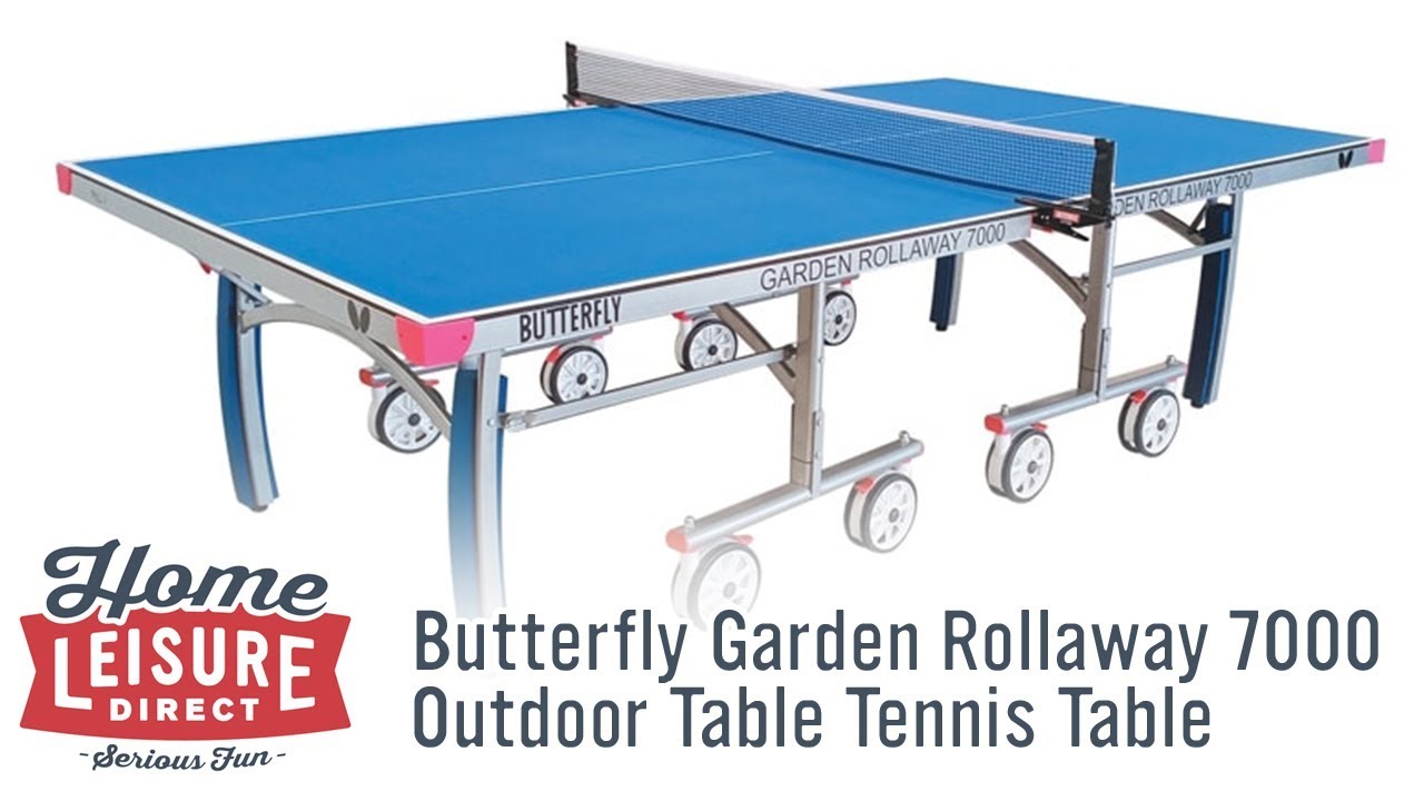 Butterfly Garden Rollaway 7000 Outdoor Table Tennis Table - YouTube