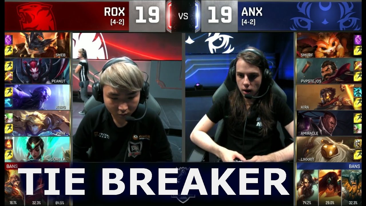 ROX vs ANX 1st Place Tie Breaker - Worlds 2016 W2D1 Group A | LoL S6 World Championship ANX vs ...