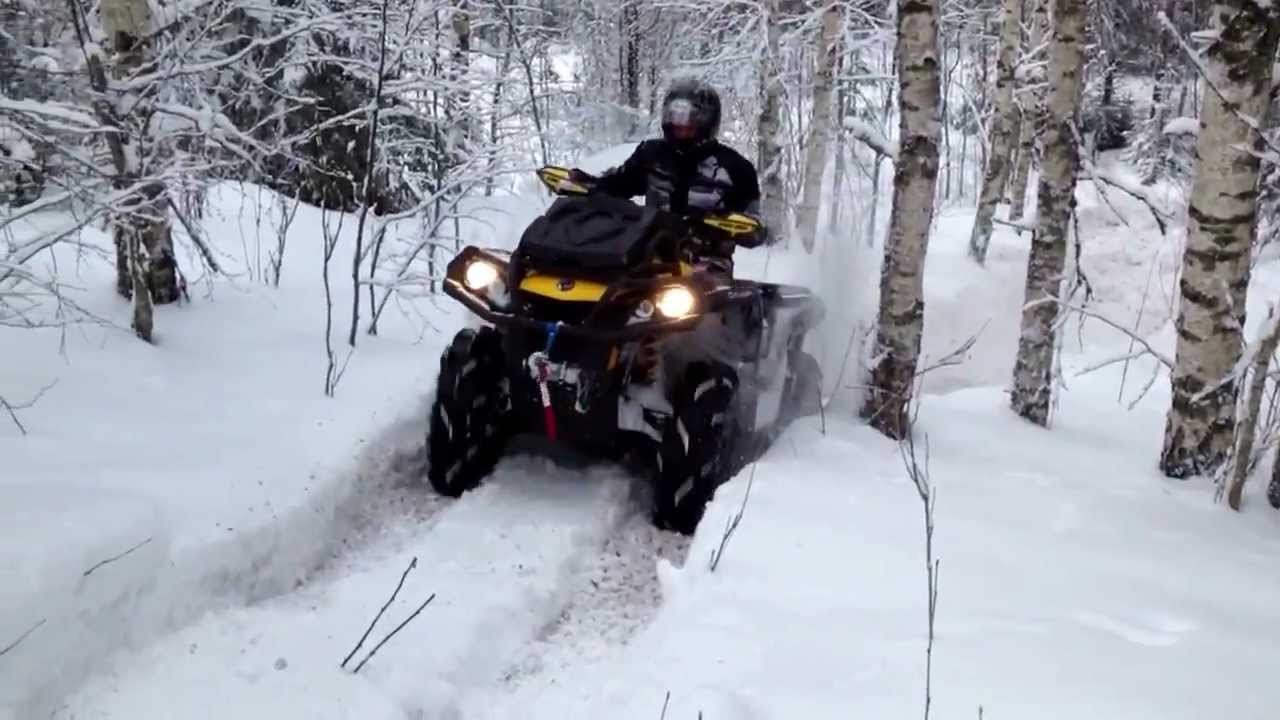 Outlander 650 XMR with 28" mudzillas climbing to hill - YouTube