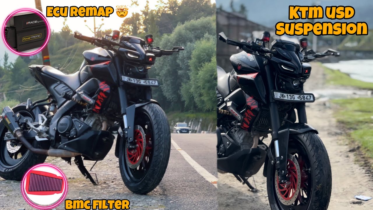 MT15 v1 suspension upgraded with KTM usd forks 🤯 mt15 ecu remap 🤯 mt15 ...