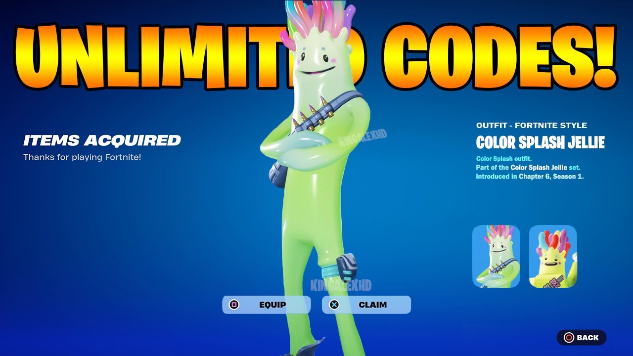 How To Get Color Splash Jellie Skin CODES FREE In Fortnite! (Unlock ...