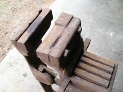 Wiley & Russell MFG CO foot operated blacksmith vise - YouTube