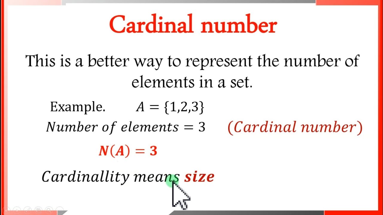 Cardinal numbers means cardinality of a set. || mathematics || - YouTube
