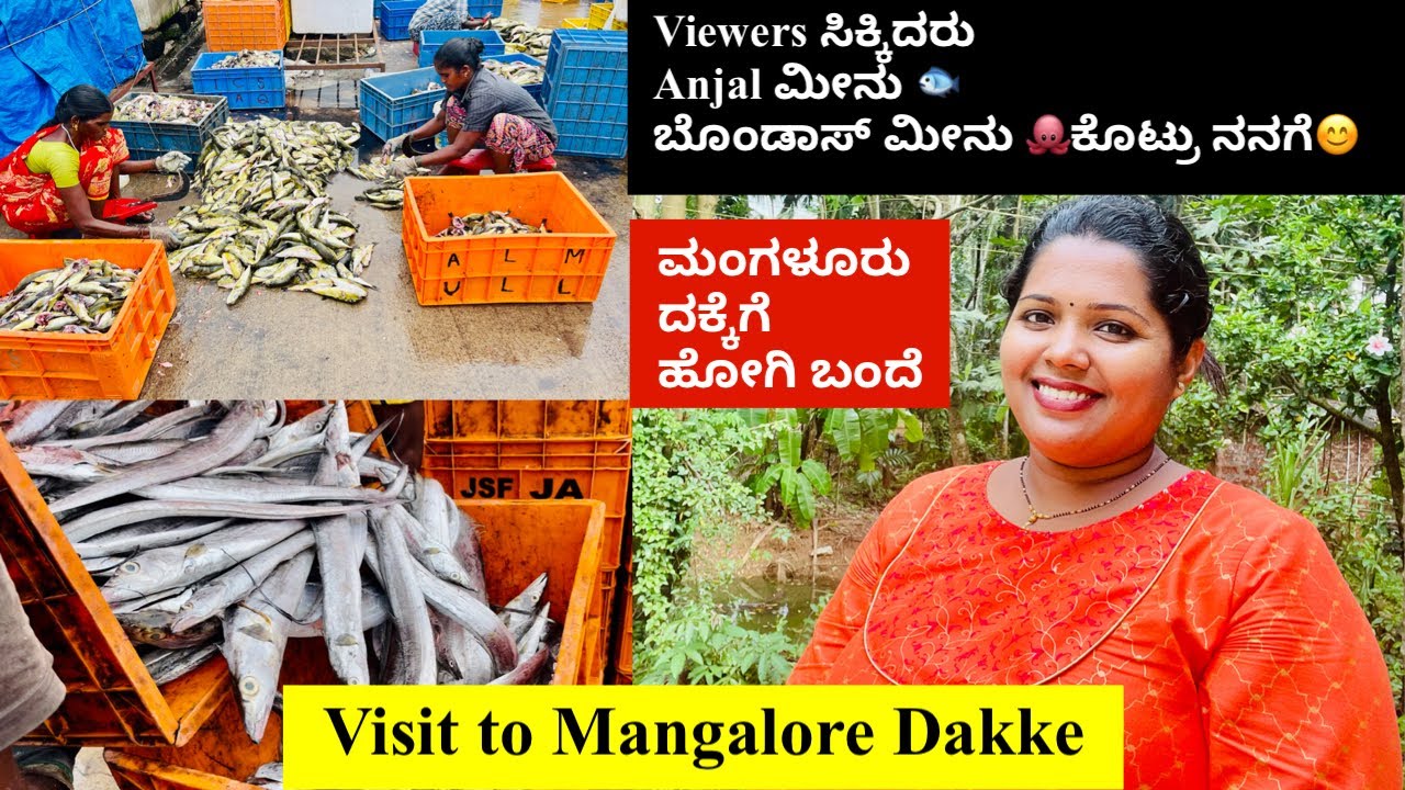 ಇವತ್ತು ಮಂಗಳೂರು ದಕ್ಕೆಗೆ ಹೋಗಿ ಬಂದೆ Viewers ಸಿಕ್ಕಿದರು ಮೀನು ಕೊಟ್ಟರು ನನಗೆ😊 ...