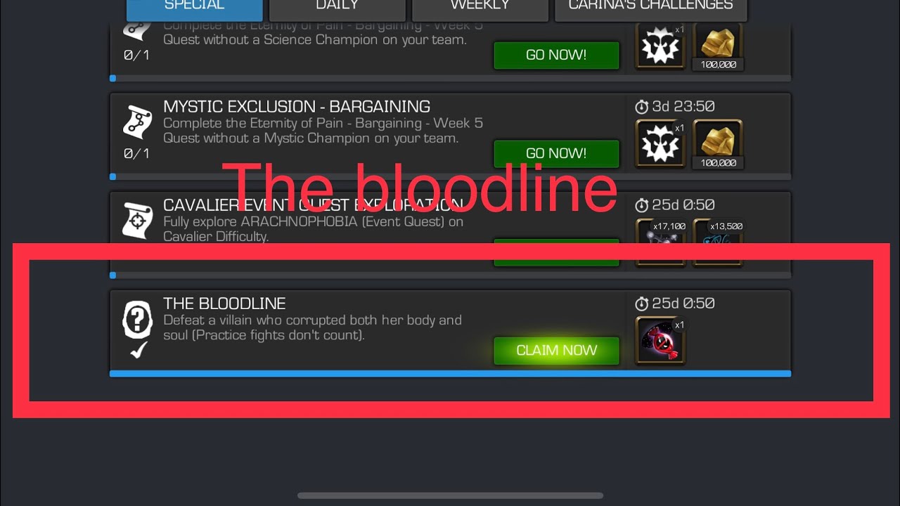 THE BLOODLINE Defeat a villain who corrupted both her body and soul # ...