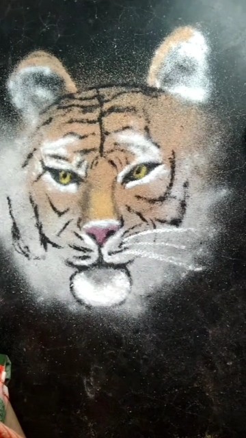 How To Make Tiger 🐯 rangoli |#shorts #ytshorts #youtubeshorts - YouTube