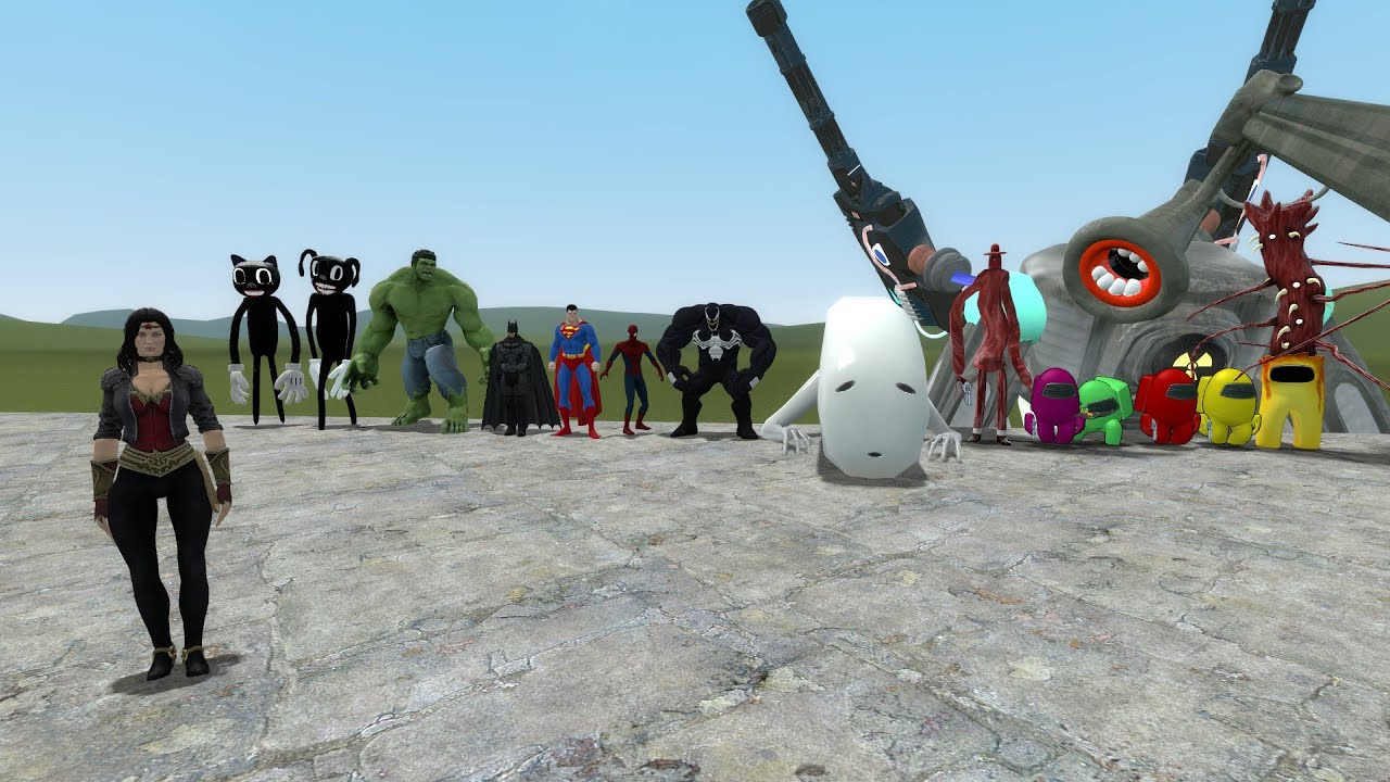 WONDER WOMAN VS TREVOR HENDERSON CREATURES!!! Garrys Mod Sand Box - YouTube