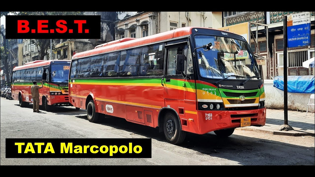 BEST's New TATA Marcopolo CNG Bus - Interior and Exterior Coverage of ...