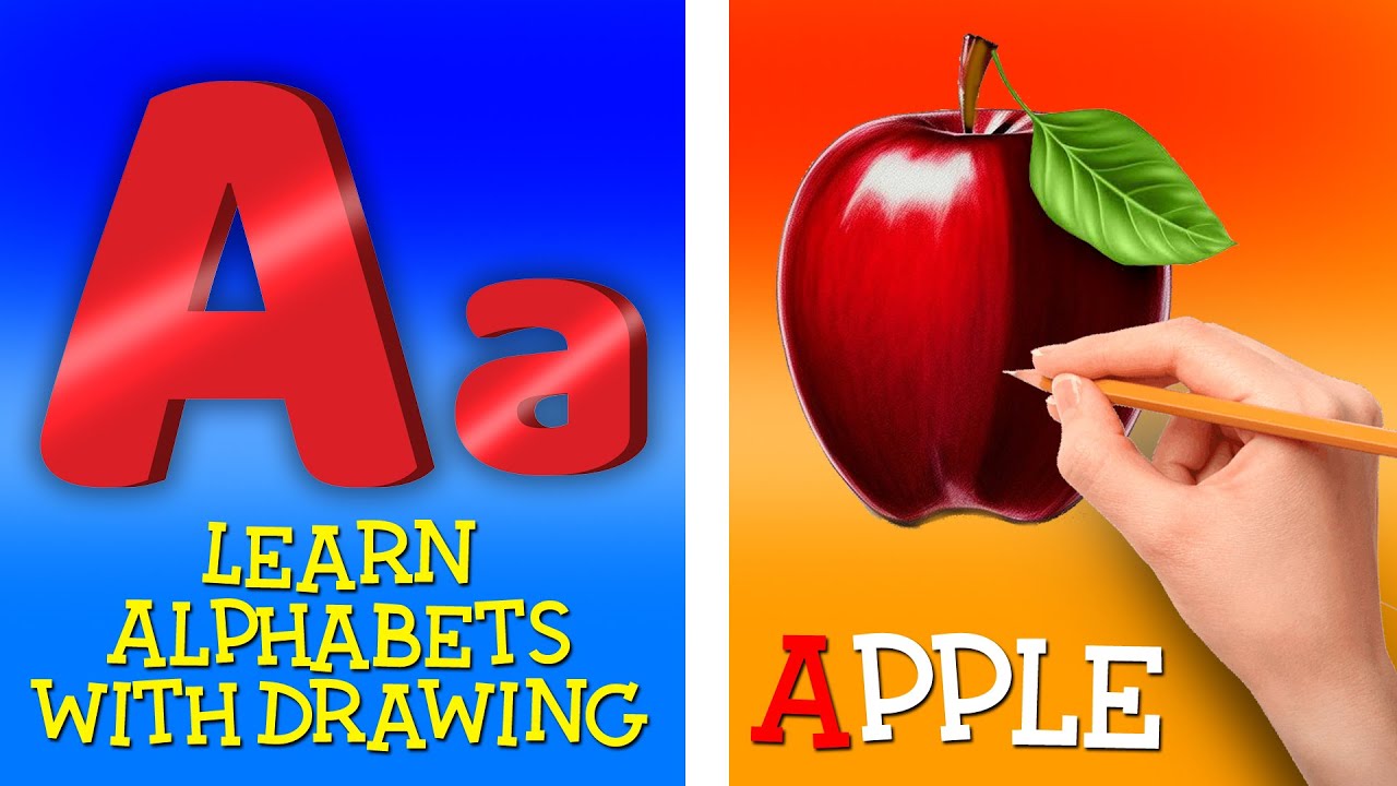 Alphabets Drawing | Learn ABCD with Drawing | Learn Alphabets with ...