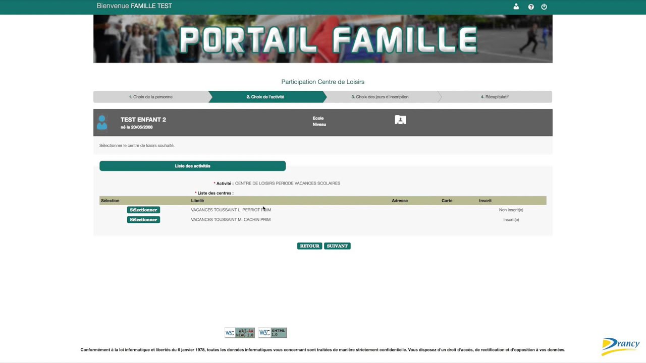 Educartable Portail Famille