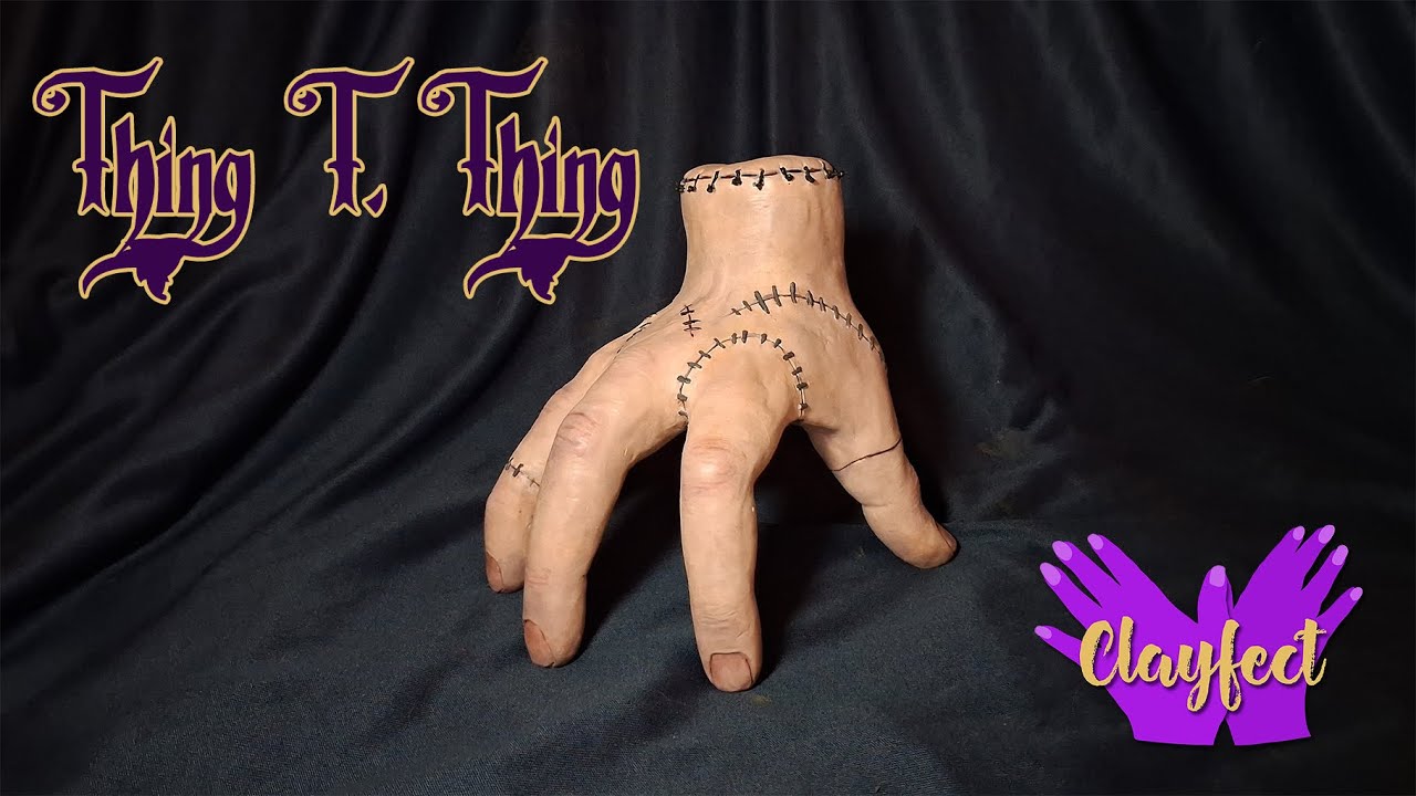 Sculpting THING From Wednesday in Polymer Clay!!! - YouTube