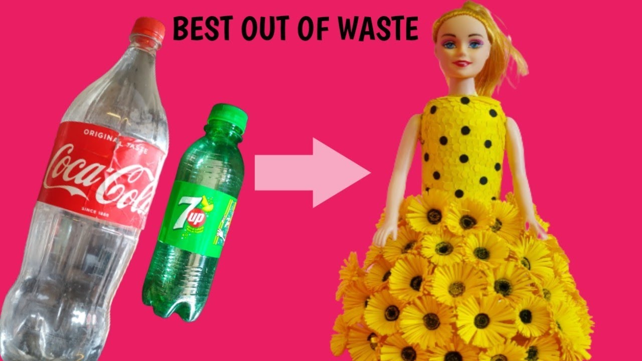 Diy barbie doll/ barbie doll with plastic bottle/how to make barbie ...