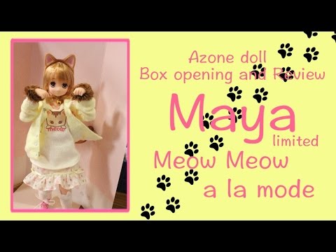 Azone doll Box opening and Review: Maya Meow Meow a la mode