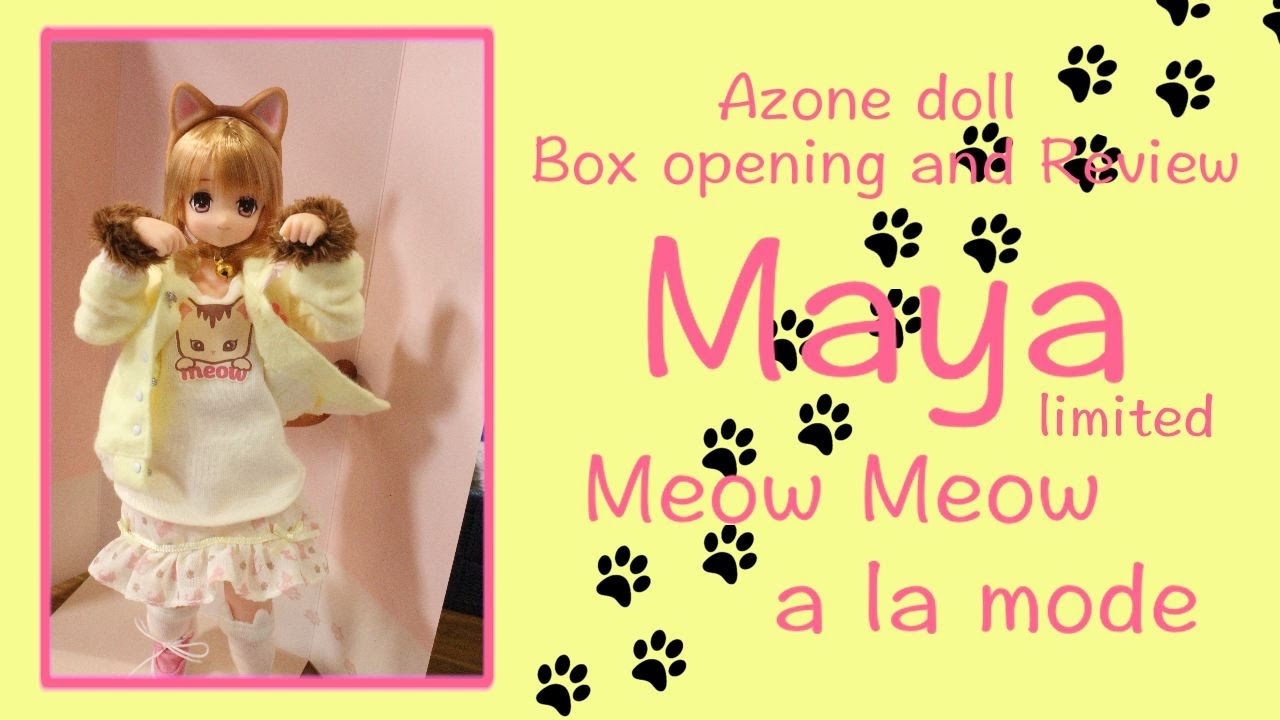 Azone doll Box opening and Review: Maya Meow Meow a la mode - YouTube