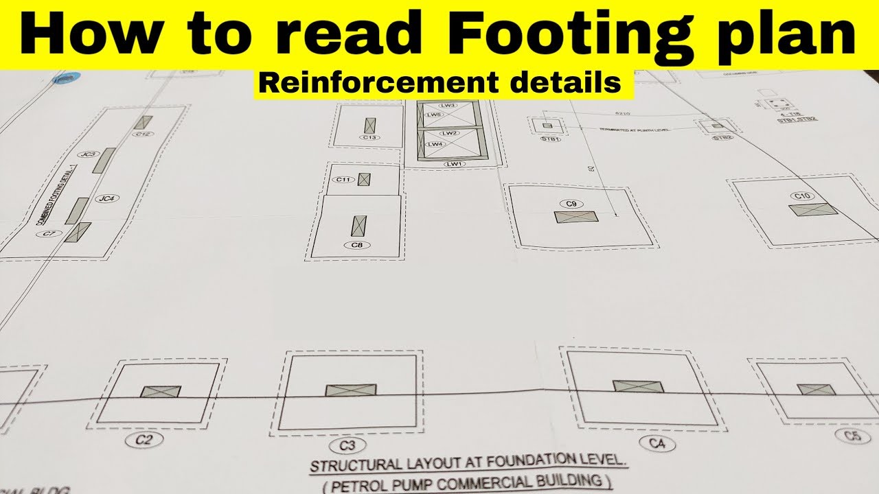 How to read footing plan | Reinforcement details of Commercial building ...