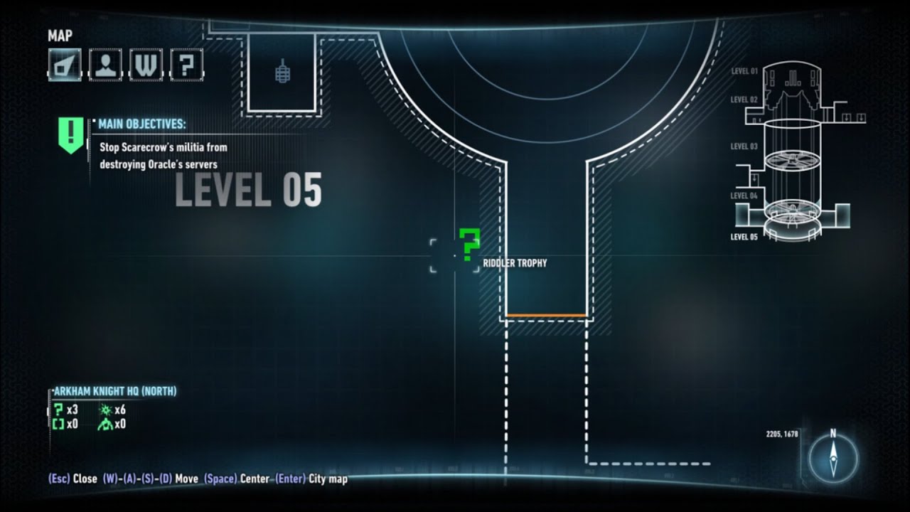 Batman Arkham Knight - Arkham Knight HQ Off Map Riddler Trophy - YouTube