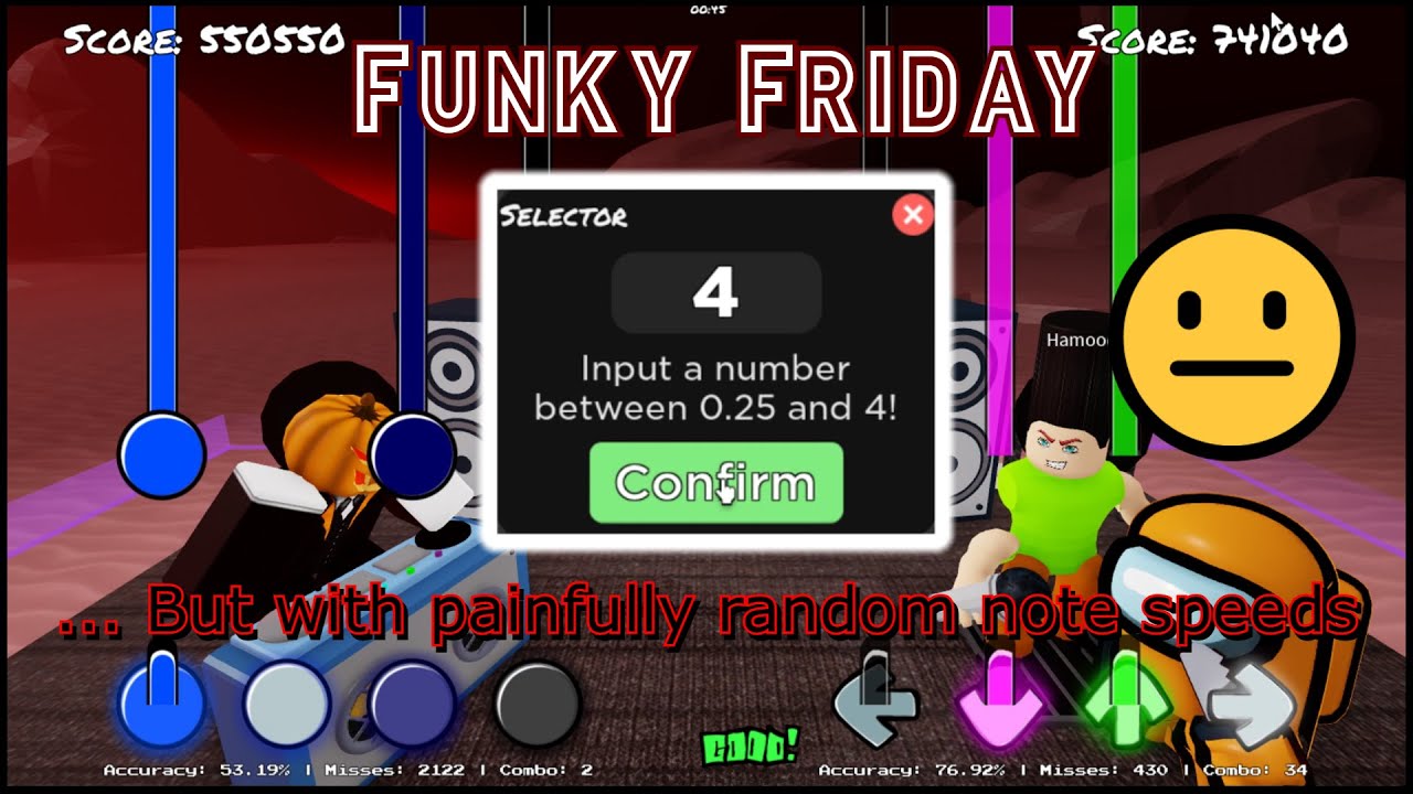 Funky Friday with random note speeds (Roblox) - YouTube