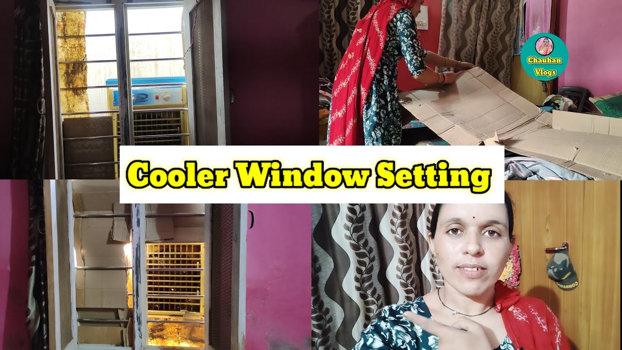 मैने कैसे किया🤔 Cooler Window Ki Setting 😍 // Morning To Evening ...