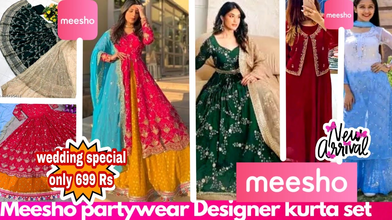 😍👗||Meesho Haul||Meesho party wear kurta set/sequence sharara set/👗 ...