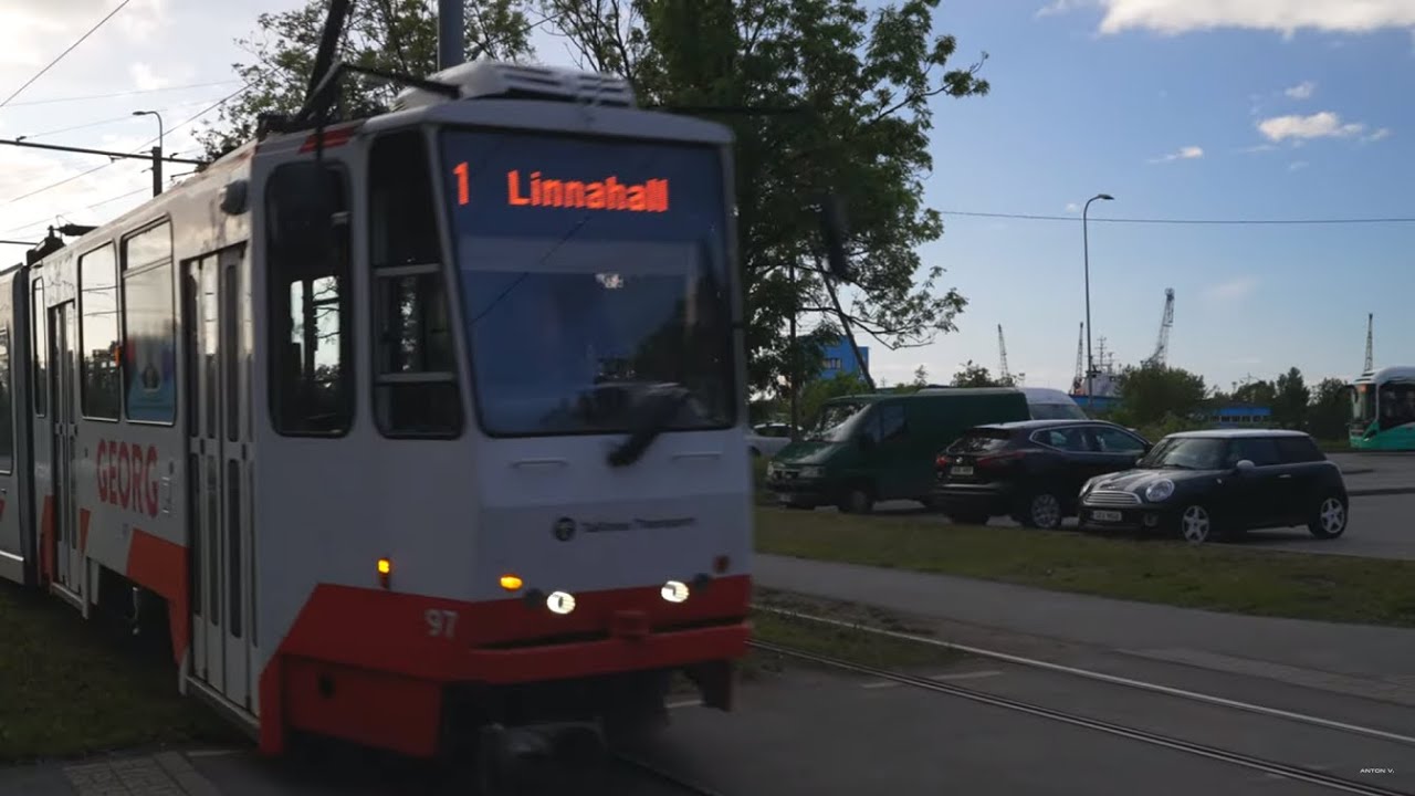 Estonia, Tallinn, tram 1 ride from SITSI to Linnahall - YouTube