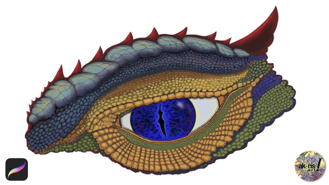 Digital Painting of Dragon Eye in Procreate - YouTube