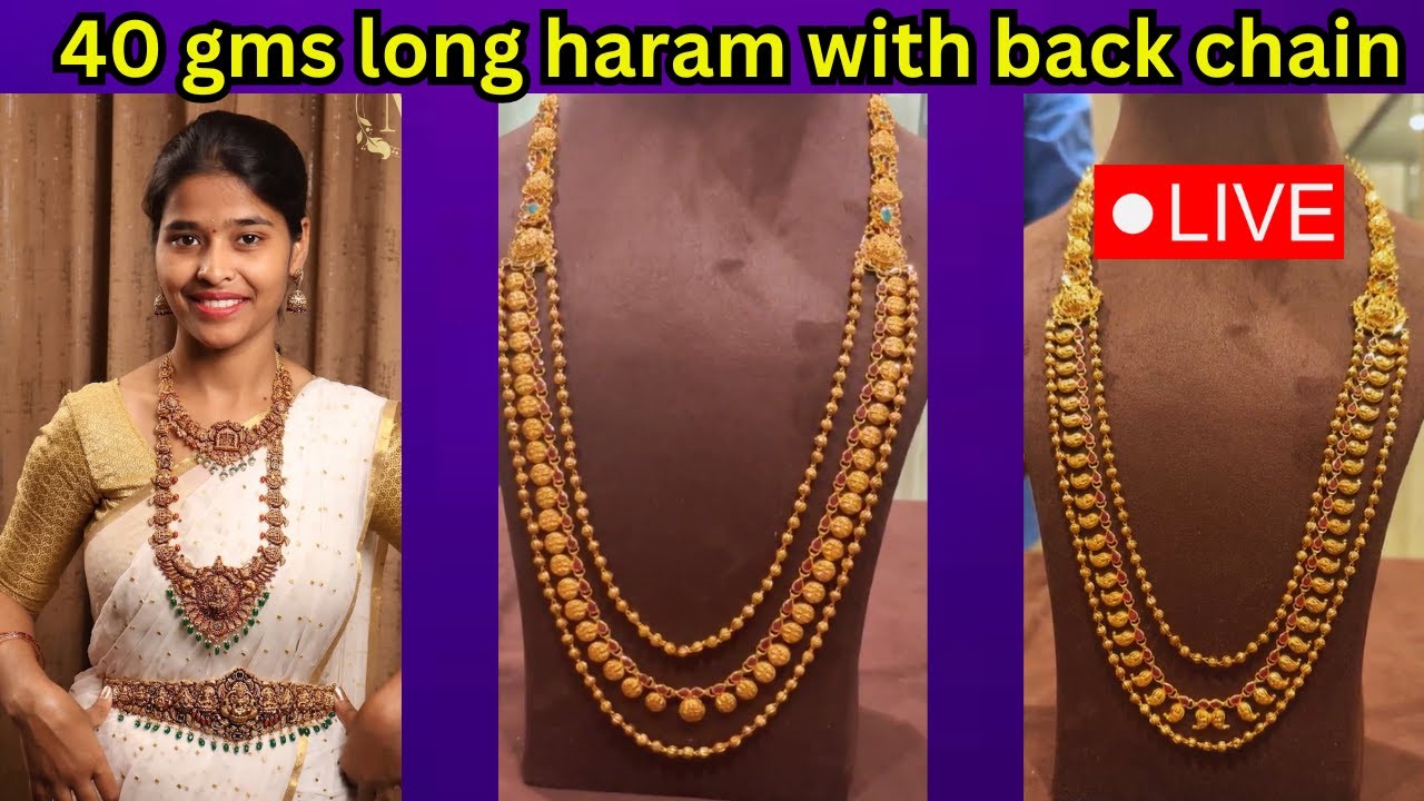 Long haram in 40 grams with back chain | Mukunda Jewellers # ...