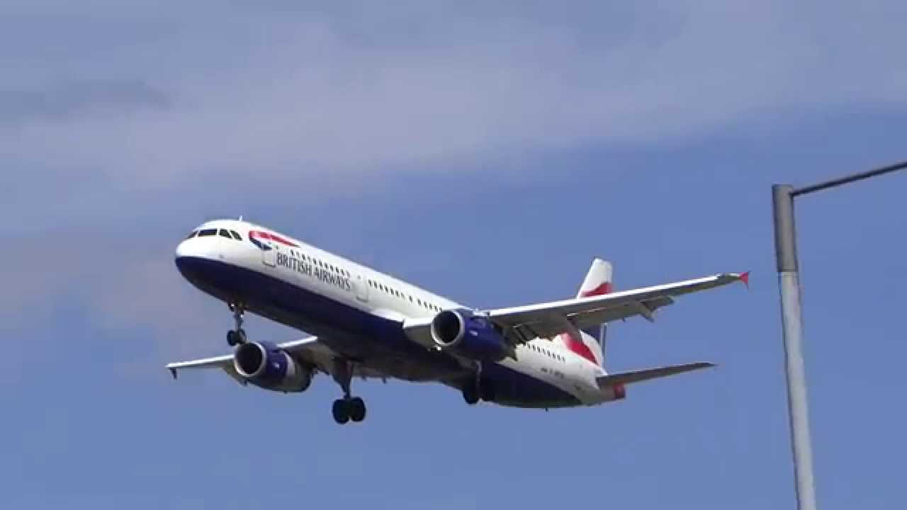 G-MEDM British Airways Airbus A321 Landing at London Heathrow Airport ...