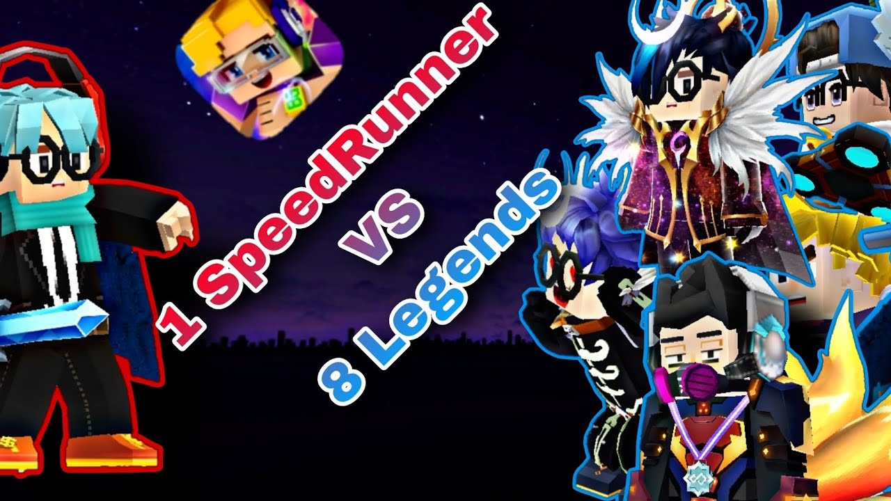 Blockman Go Bed Wars 1 SpeedRunner vs 8 Hunters 😱😱😱 - YouTube