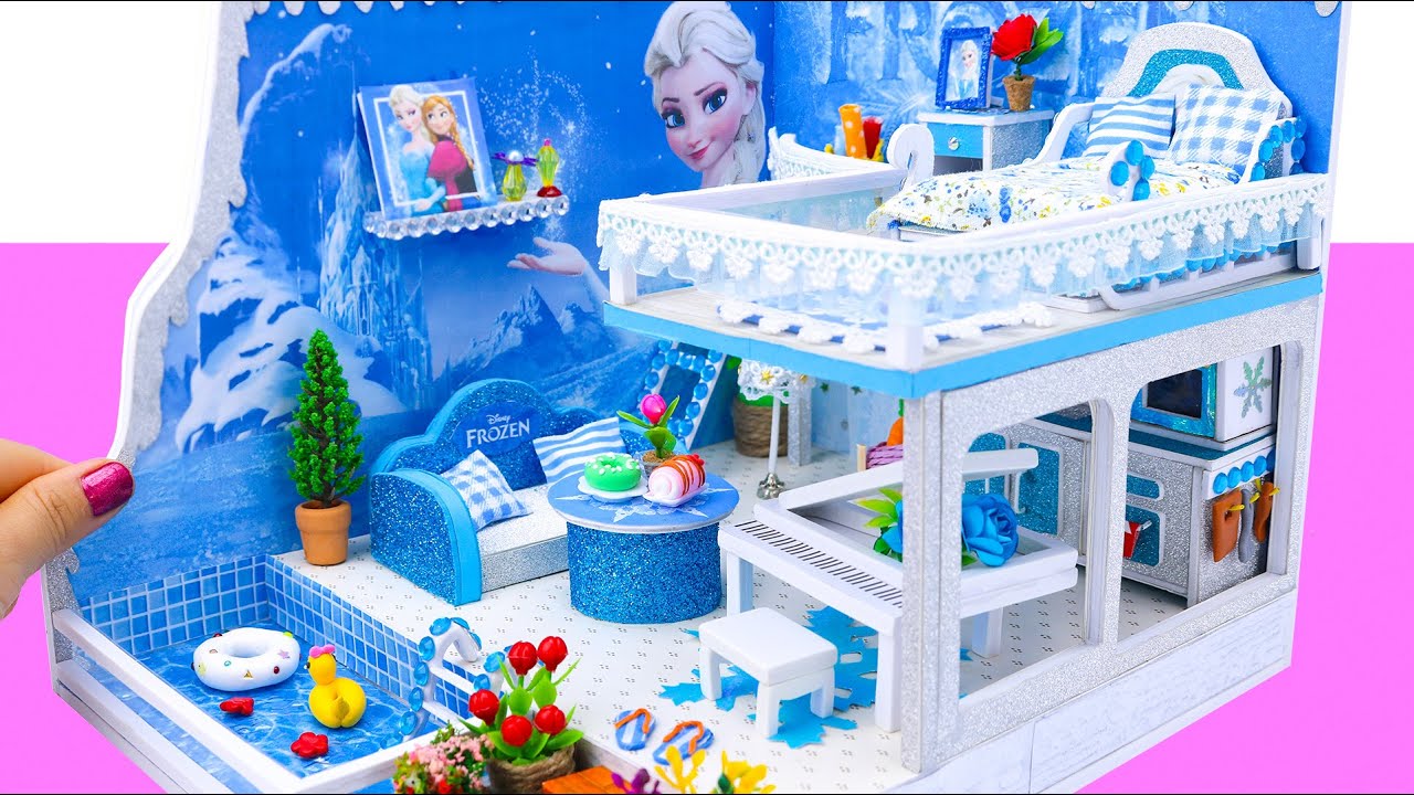 How To Make A Cute Elsa House With Two Floors And A Swimming Pool ️ ...