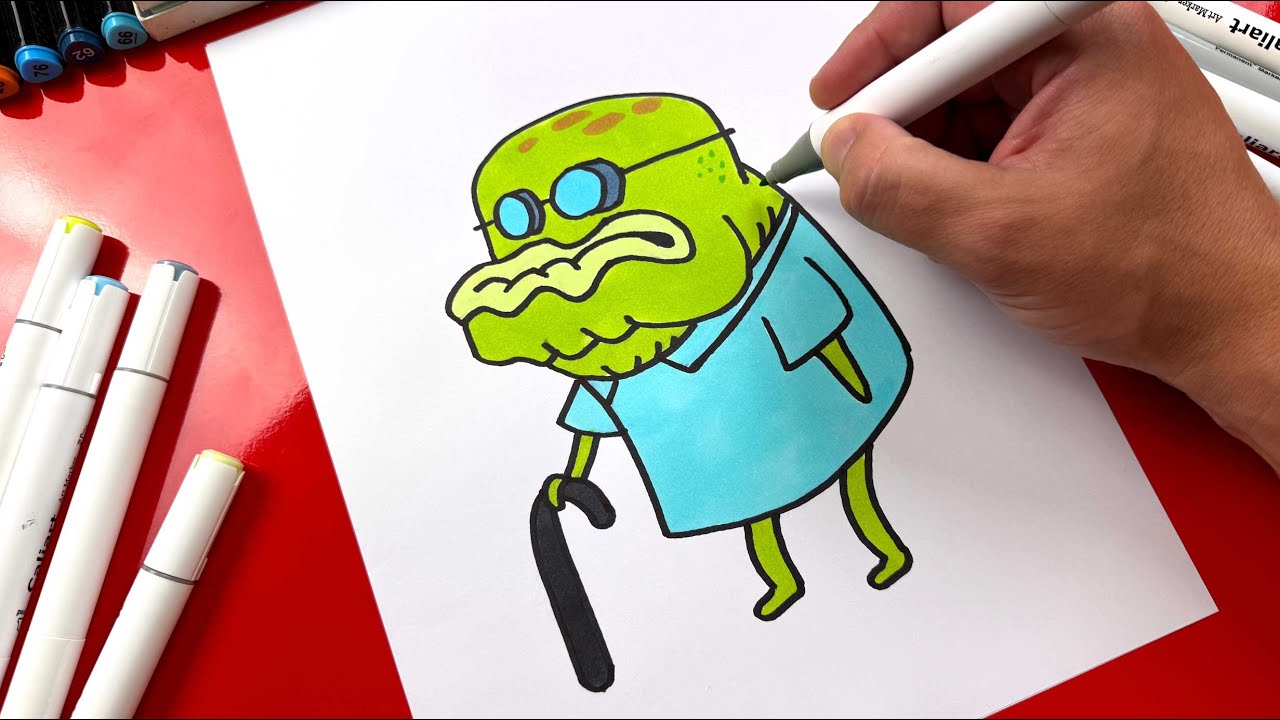 How To Draw Old Man Jenkins From SpongeBob - YouTube